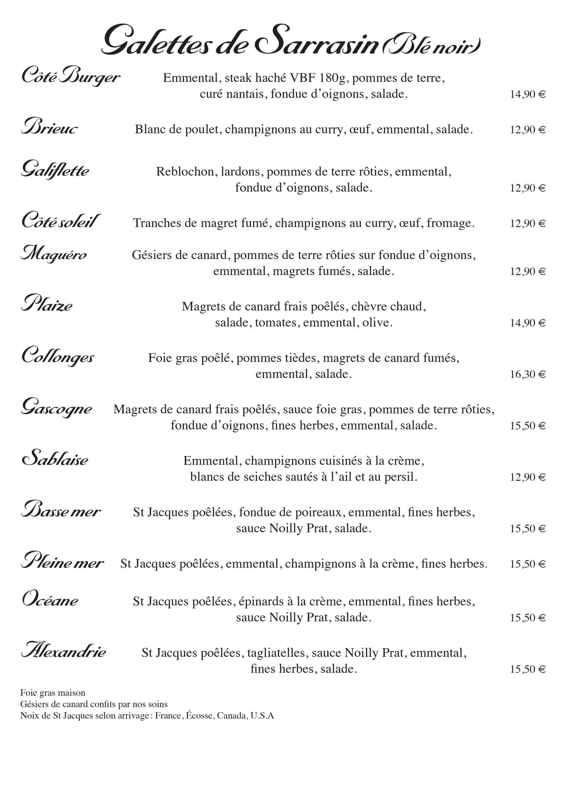 Restaurant Côté Cour : Crêperie & Saladerie à Cholet