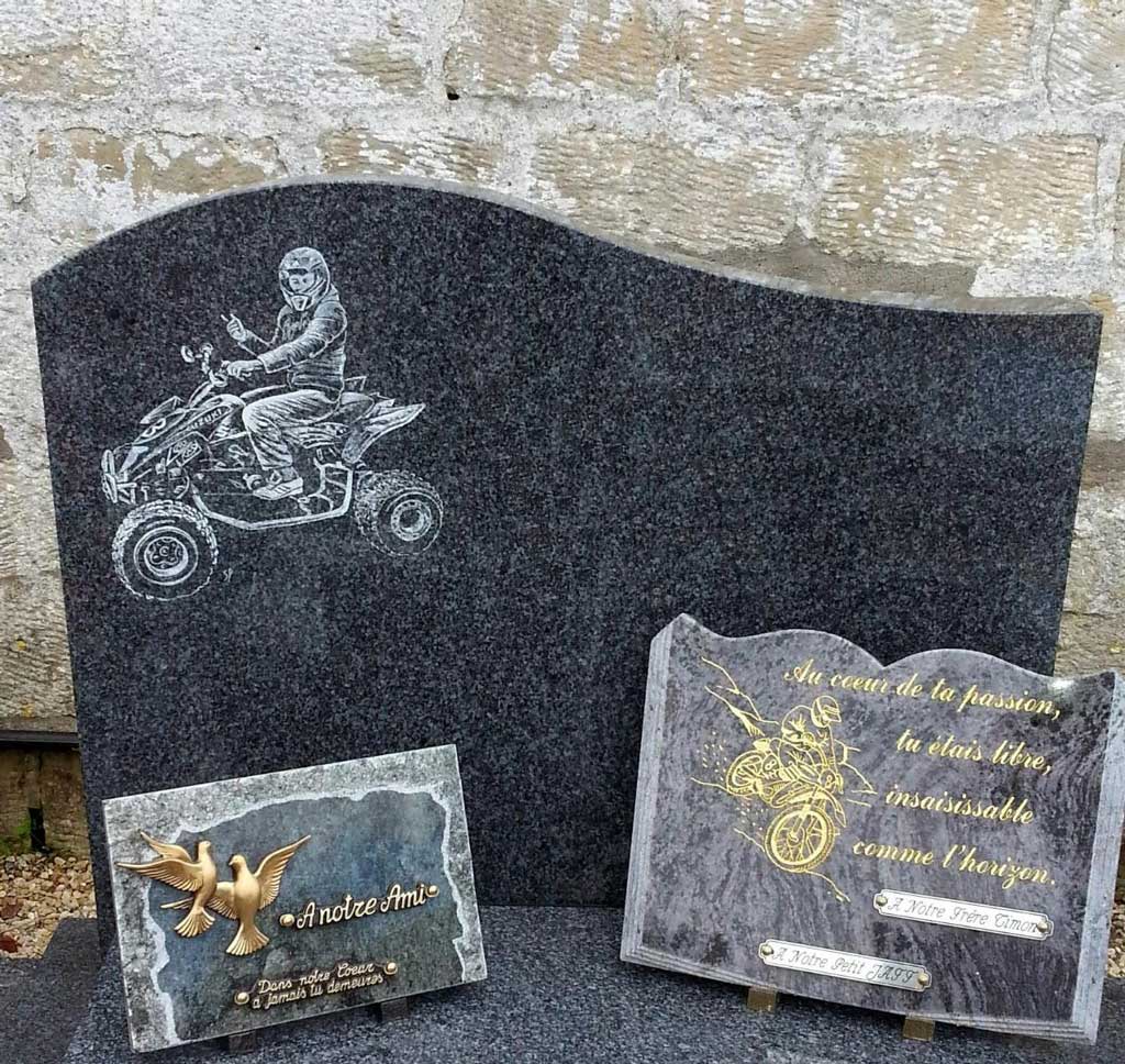 Marbrerie funéraire, gravure personnalisée sur pierre à Chantilly