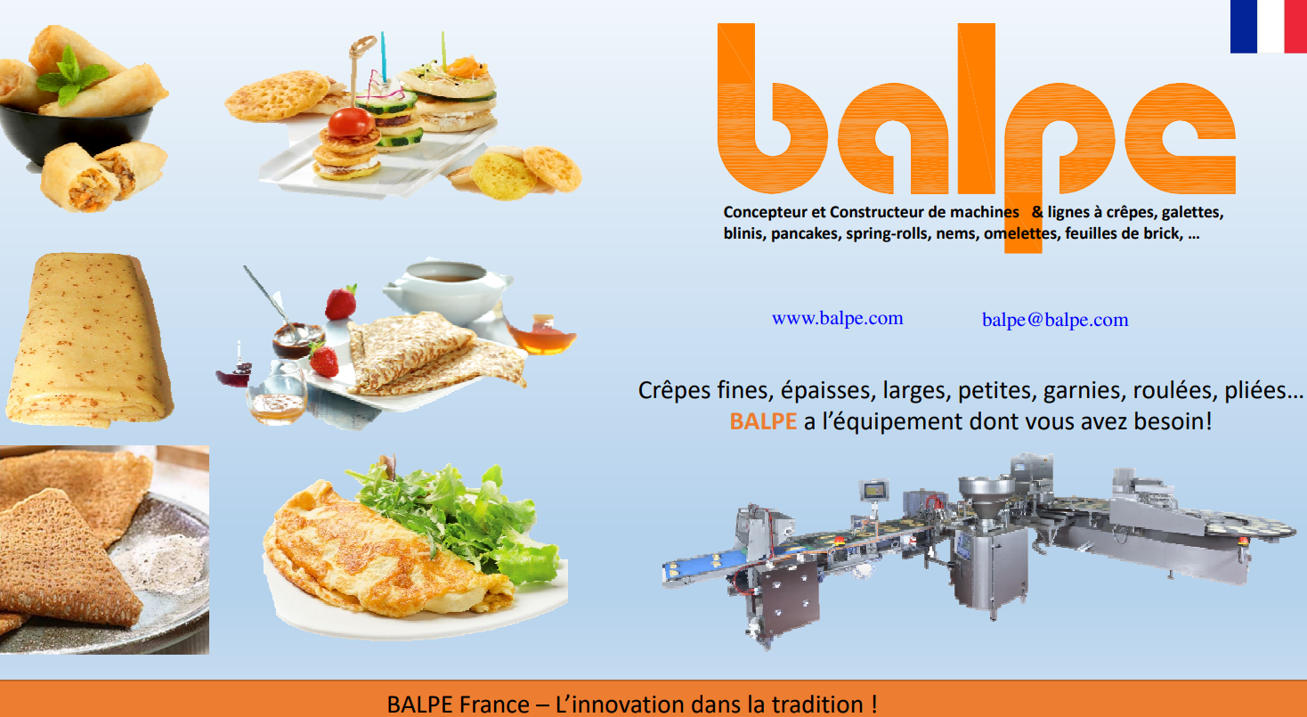 Fabricant de machines à Crêpe, France, Balpe France