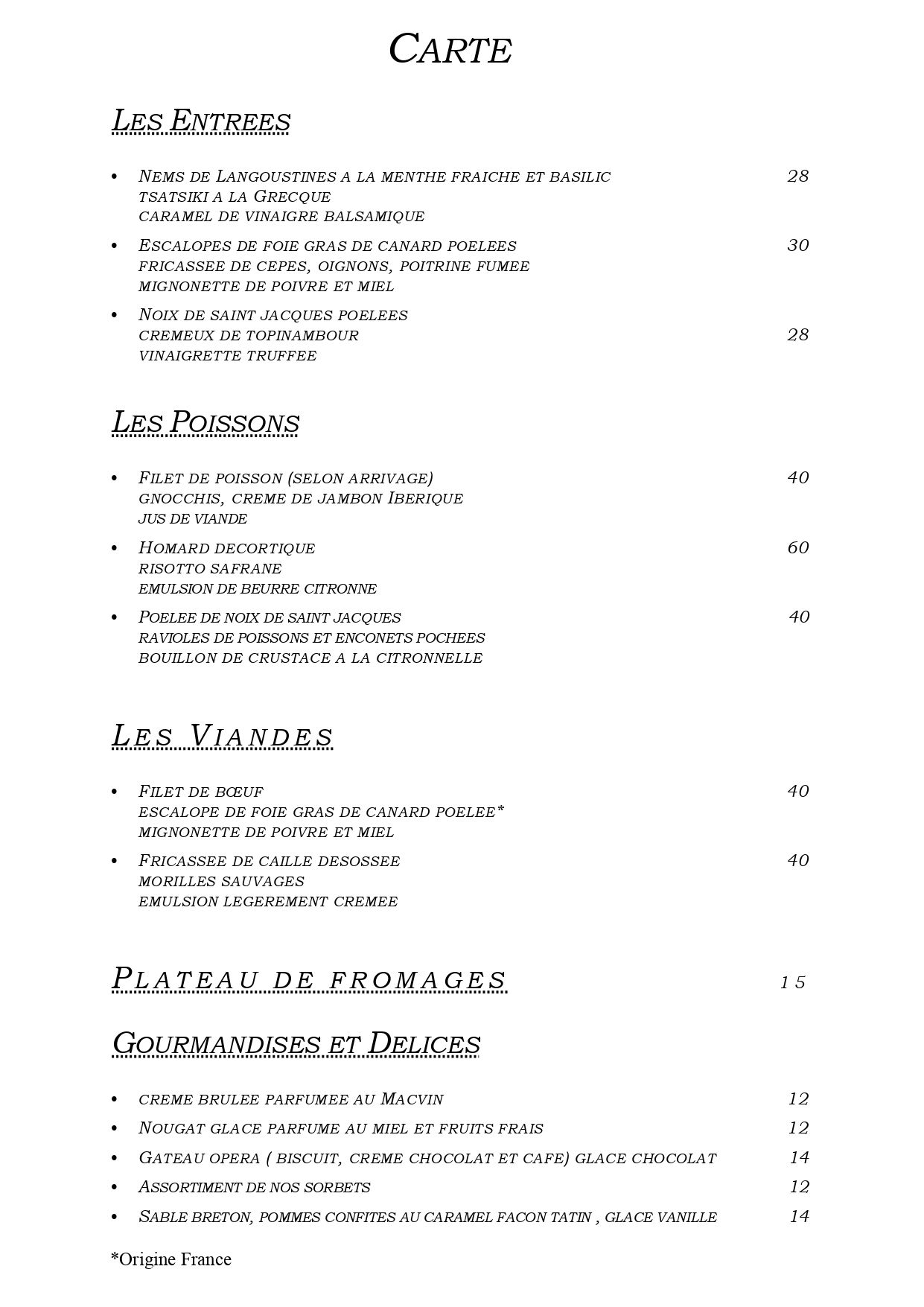 Carte et menus du restaurant Le Saint-Pierre à Besançon