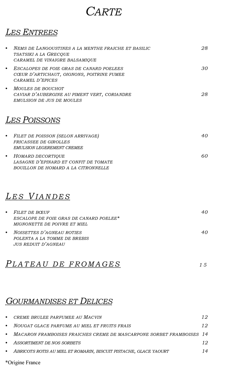 Carte et menus du restaurant Le Saint-Pierre à Besançon