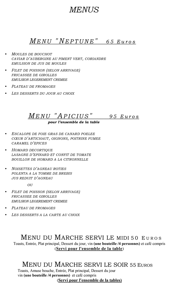 Carte et menus du restaurant Le Saint-Pierre à Besançon