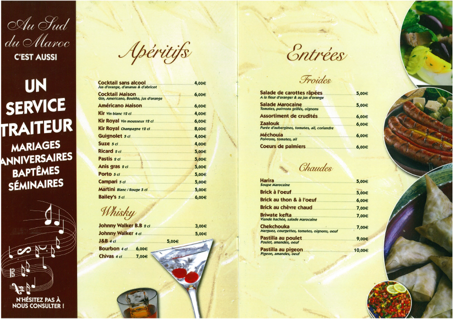 Des plats et des menus typiquement marocains à Ozoir-la-Ferrière