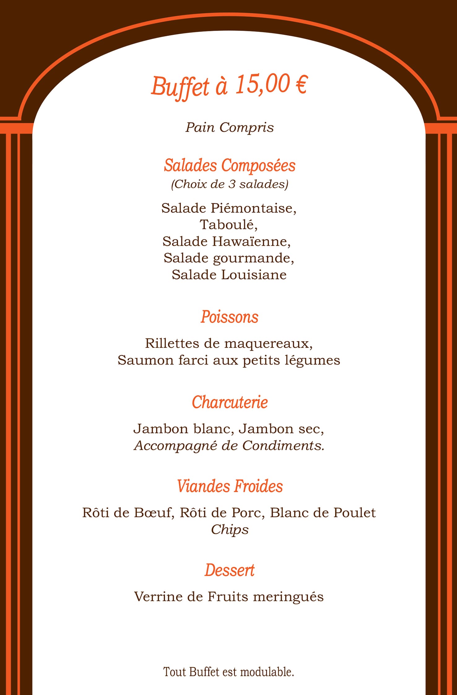 Retrouvez la carte et le menu de notre traiteur à Château-Gontier