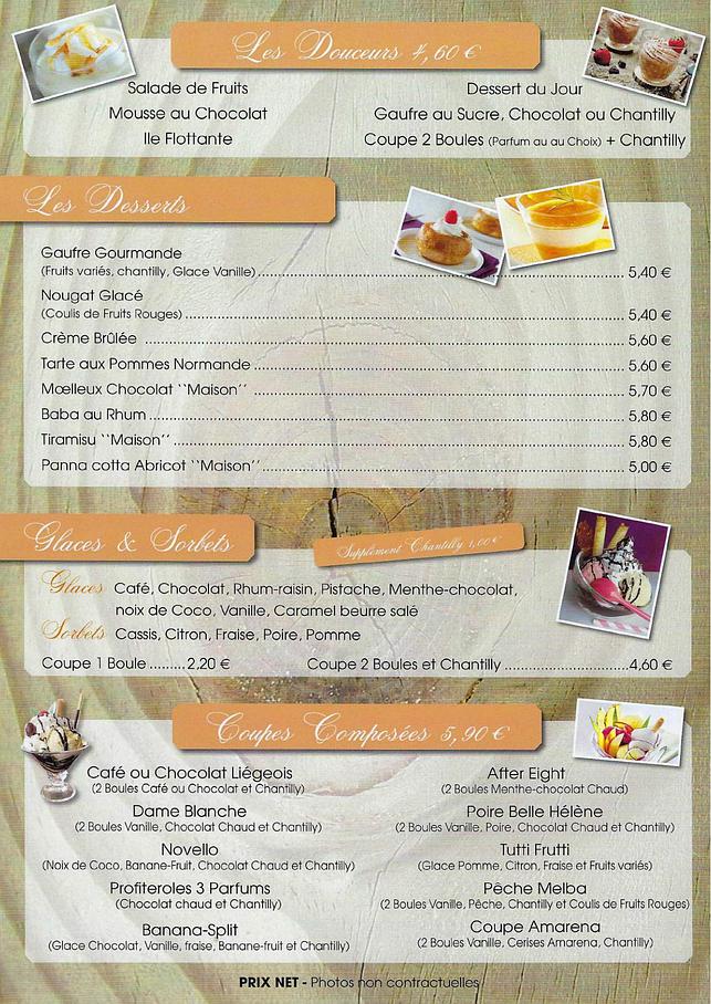 Découvrez la carte de notre restaurant à Saint-Jus-en-Chaussée