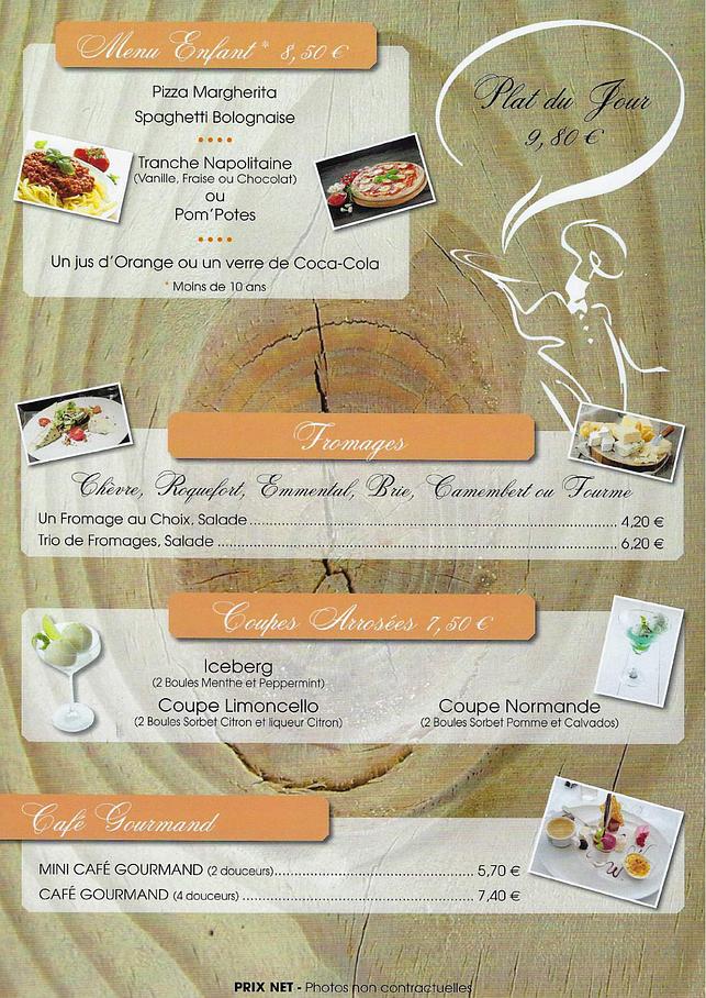 Découvrez la carte de notre restaurant à Saint-Jus-en-Chaussée