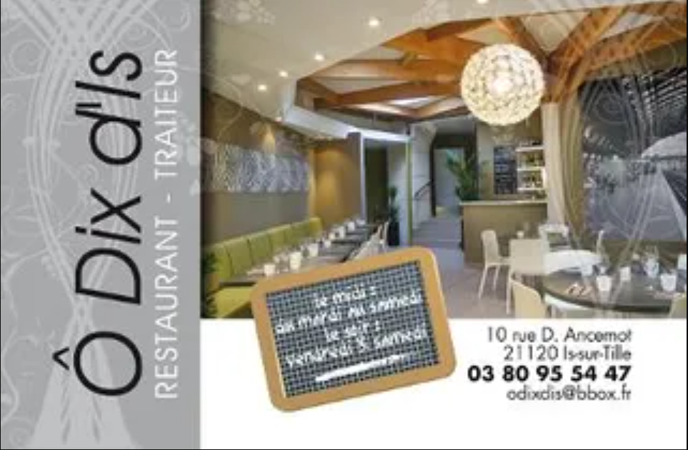 Ô Dix d'Is : votre restaurant et service traiteur à Is-sur-Tille