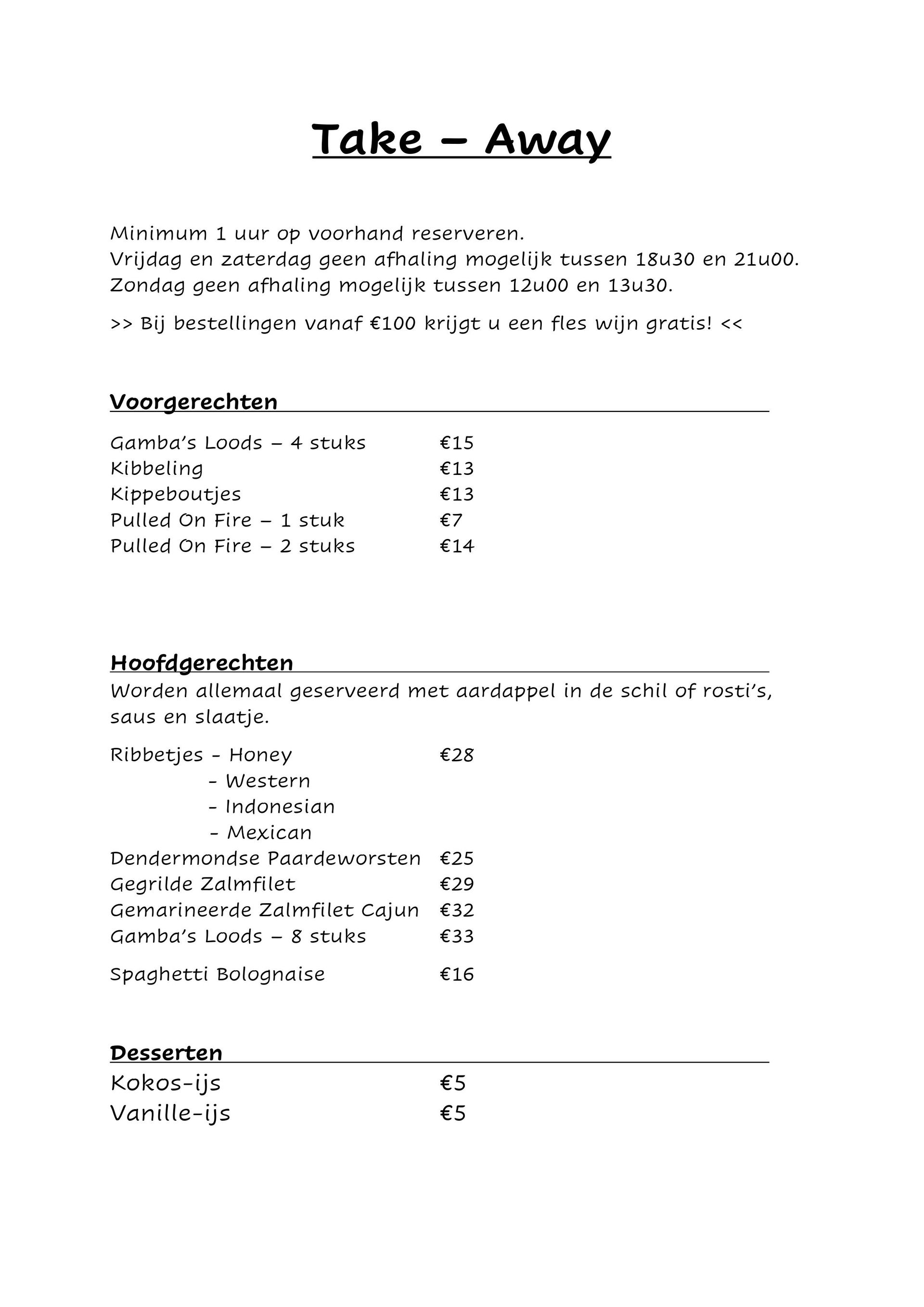 Het menu van Amerikaans restaurant Loods 35 in Zele