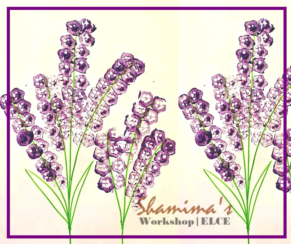 Okra Stamping Craft for Pre-schoolers