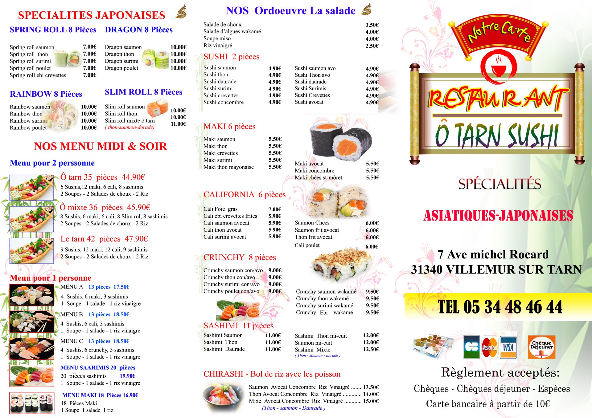 Carte et menus - Cuisine asiatique à Villemur-sur-Tarn