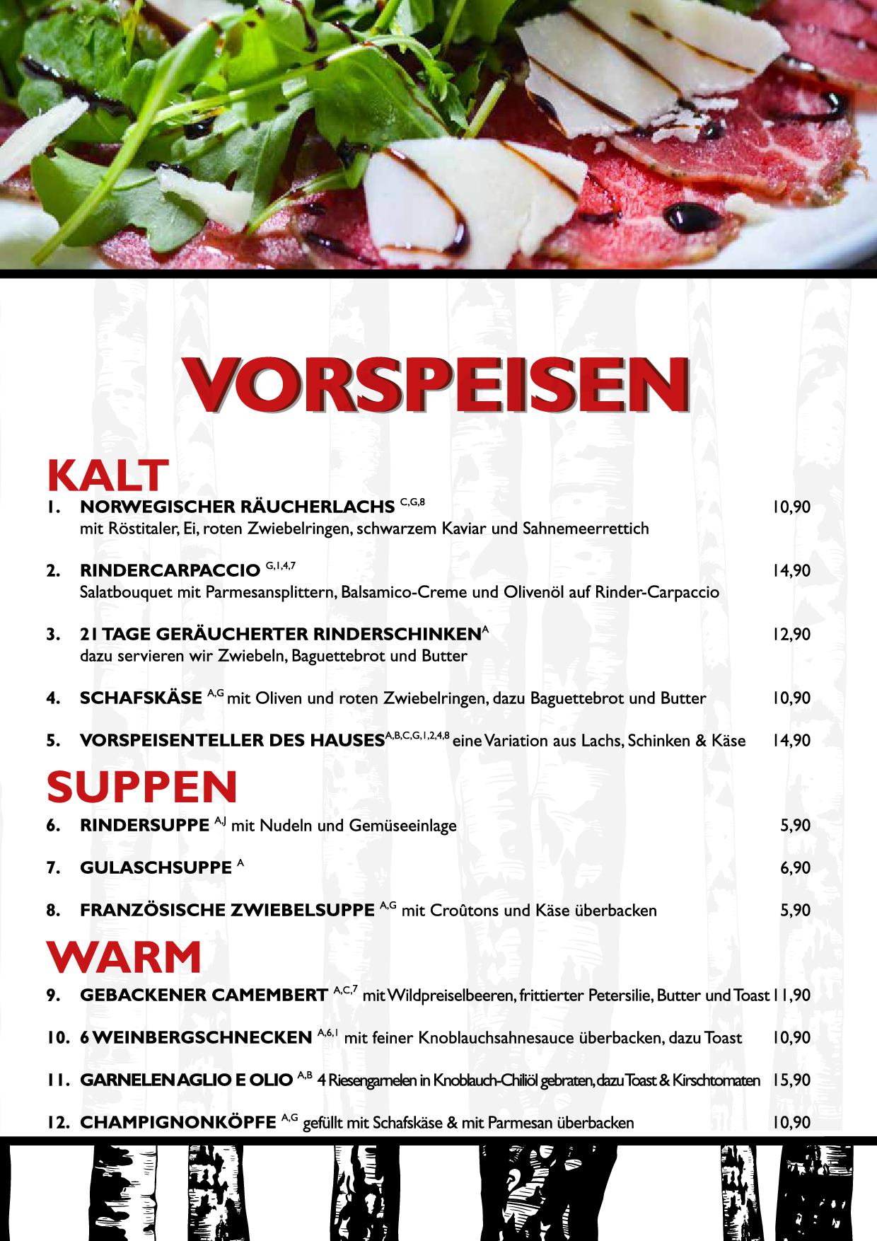 Speisekarte | Langenfeld | Steakhaus Passage-Stube