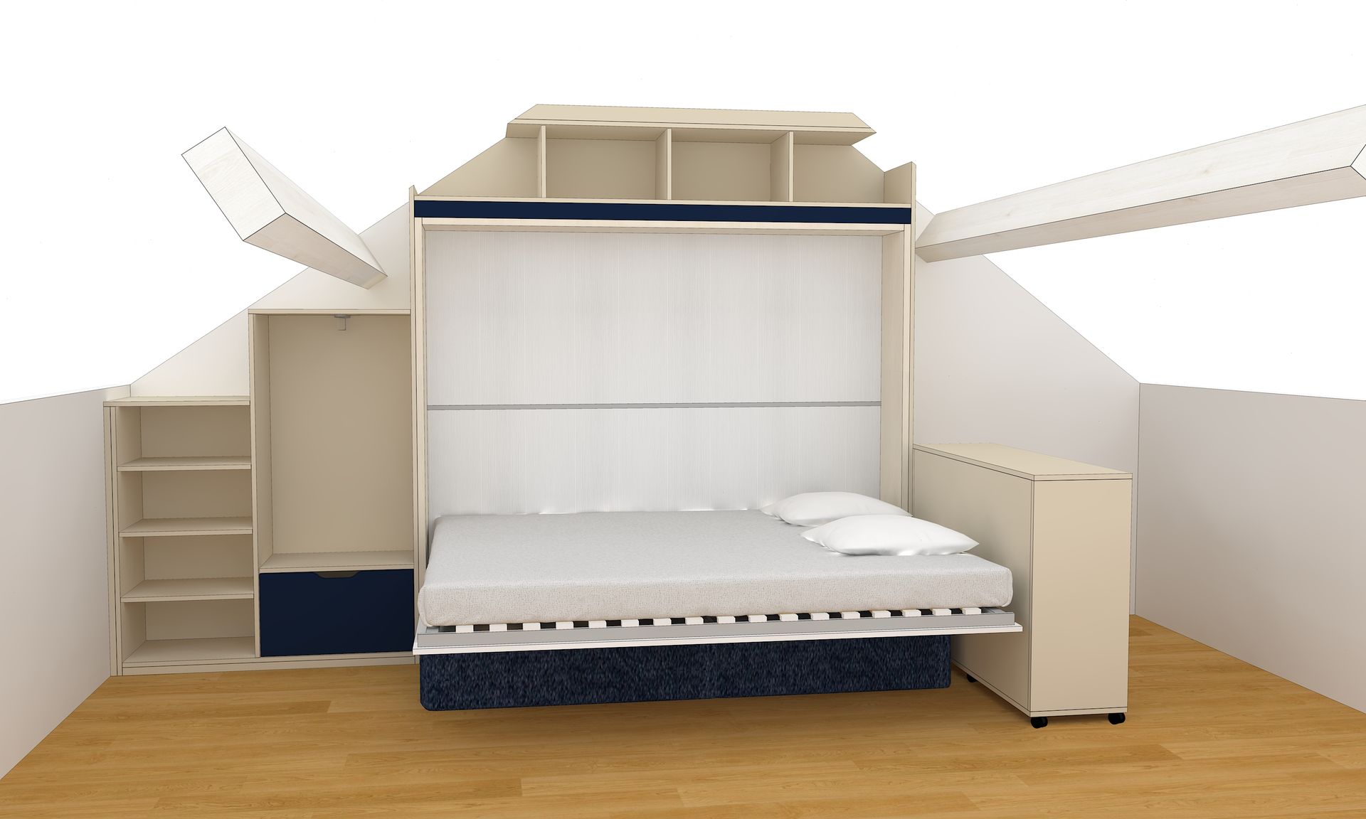 Fabrication de lit escamotable à Nantes – Rangements sur mesure