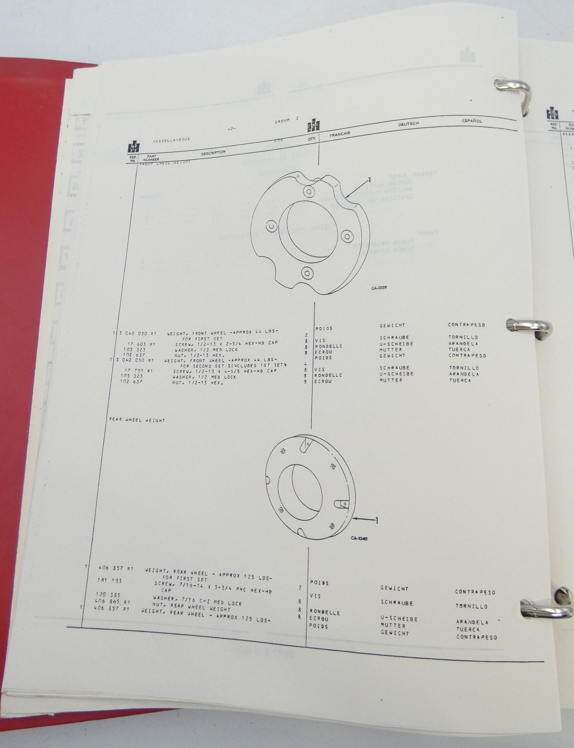 Case 454 and 2400 series A insdustrial tractor parts catalog