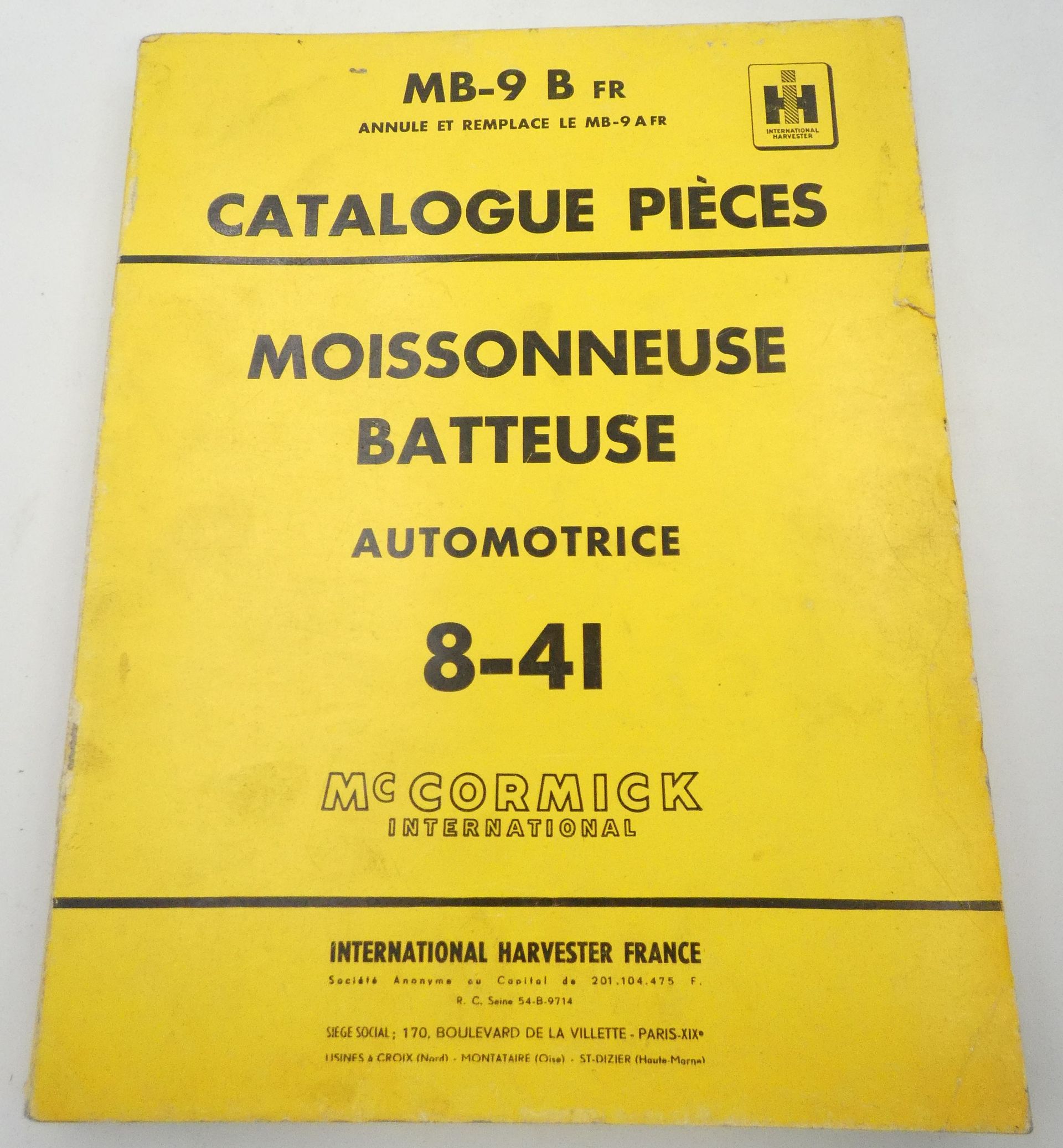 McCormick International Moissonneuse batteuse automotrice 8-41 ...